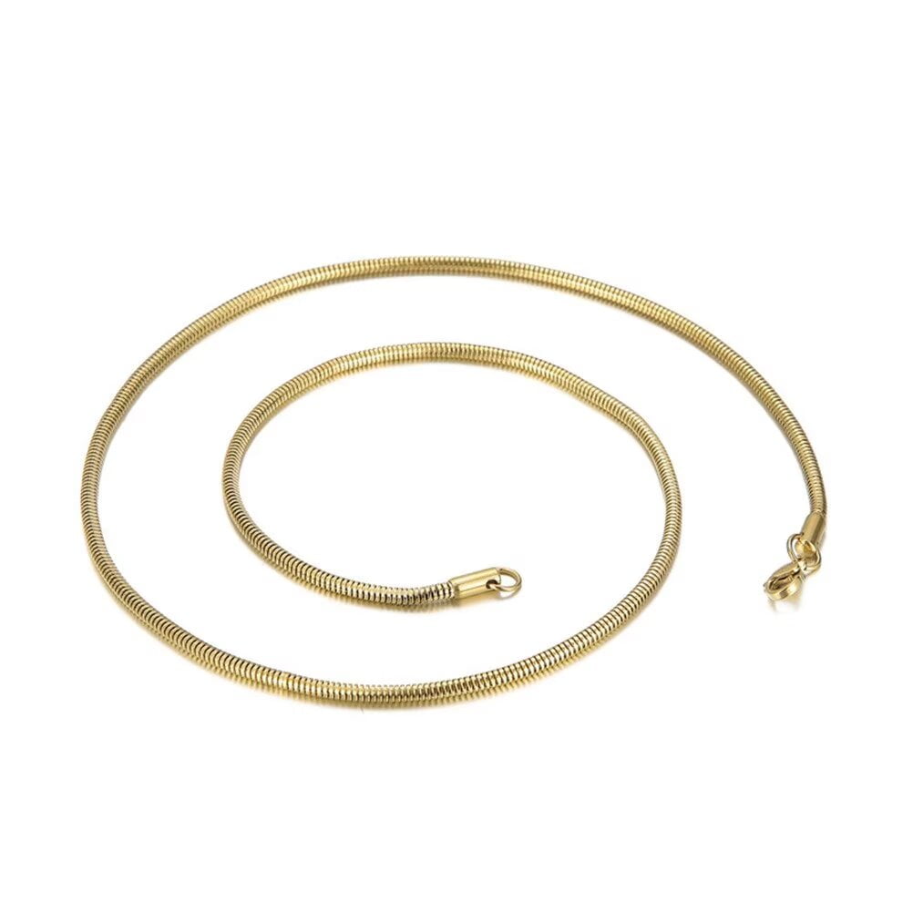 HIJONES Stainless Steel Snake Chain Necklace for Men Women, Round ...