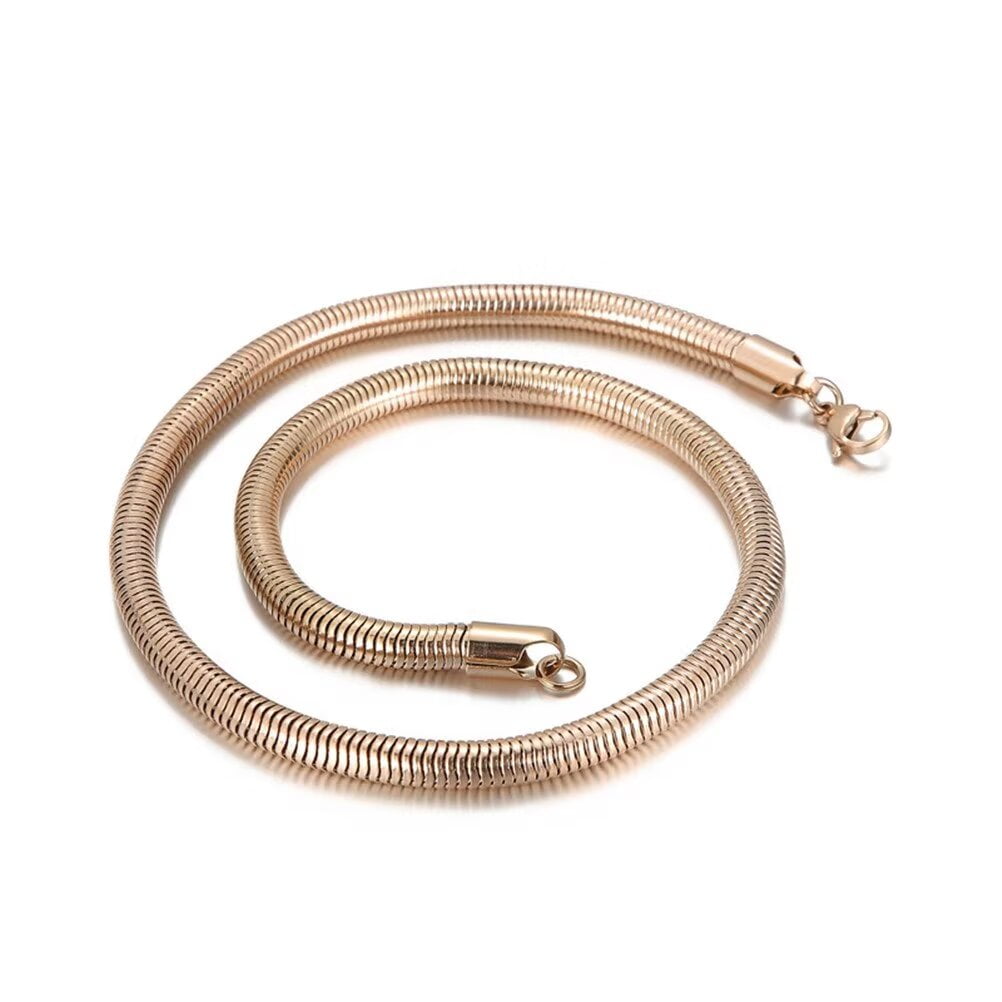 HIJONES Stainless Steel Snake Chain Necklace for Men Women, Round ...