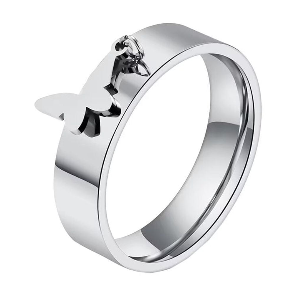 HIJONES Unisex Stars Moon Butterfly Cross Ring for Men Women Stainless ...
