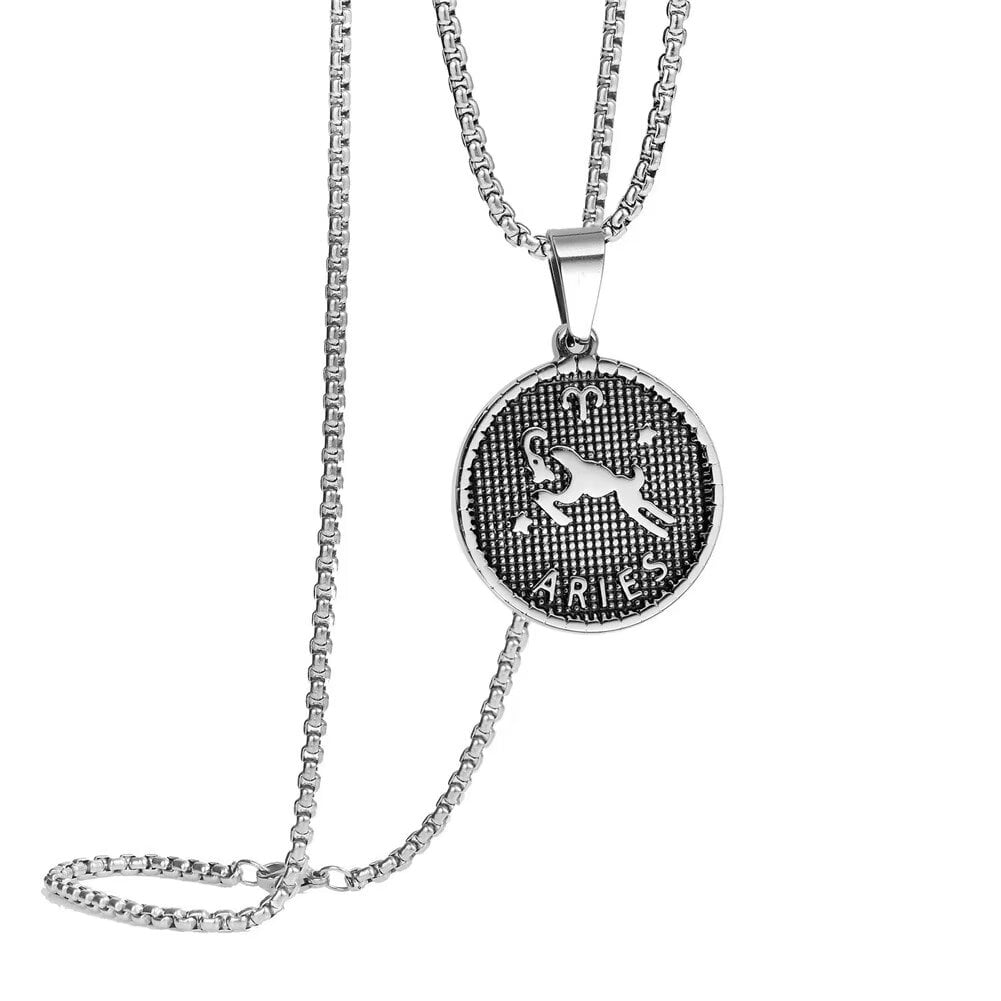 HIJONES Women Men's 12 Constellation Pendant Necklace Stainless Steel ...