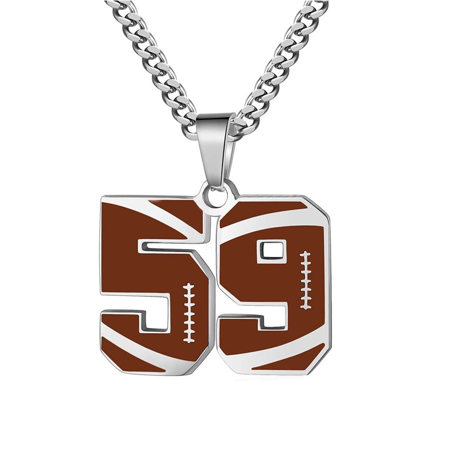HIJONES Women Men's Single Number Pendant Baseball Necklace Athletes ...
