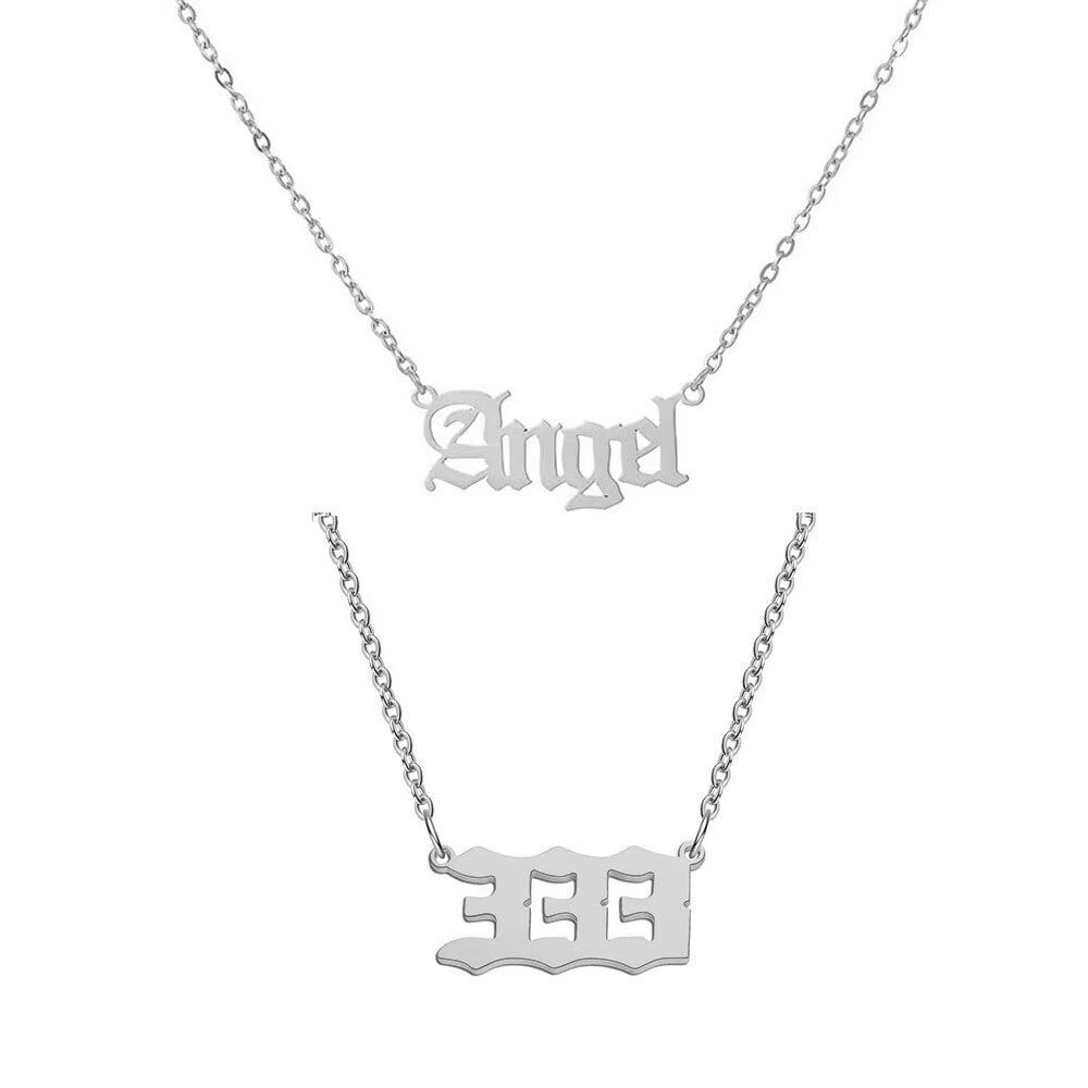 HIJONES Women's Angel Number Statement Necklace 333 Numbers Pendant ...