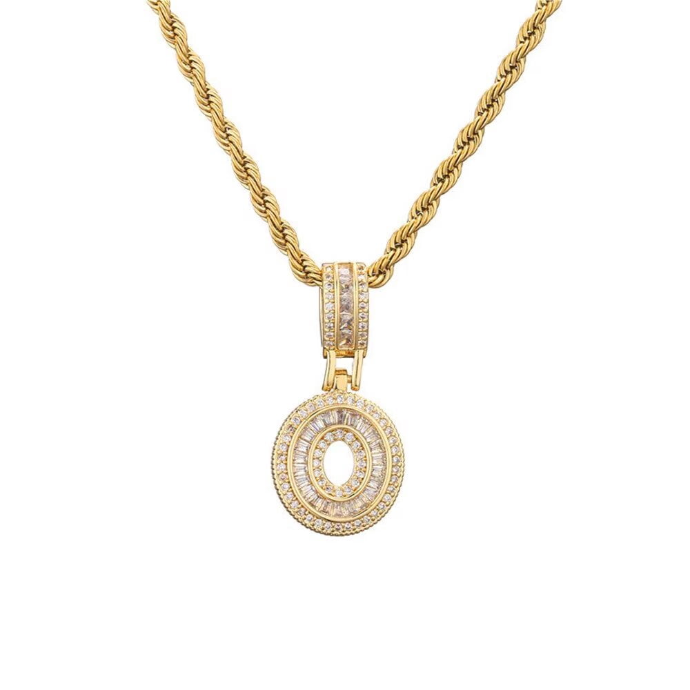 HIJONES Women's Cubic Zircon Number Necklace 0 Diamond Numbers Pendant ...