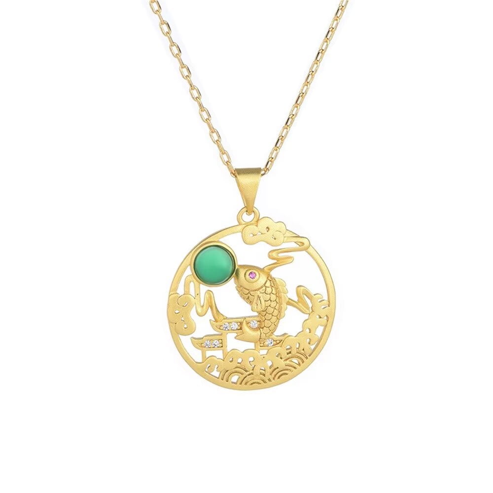 HIJONES Women's Fish Carp Pandant Necklace Classical Chinese Style ...