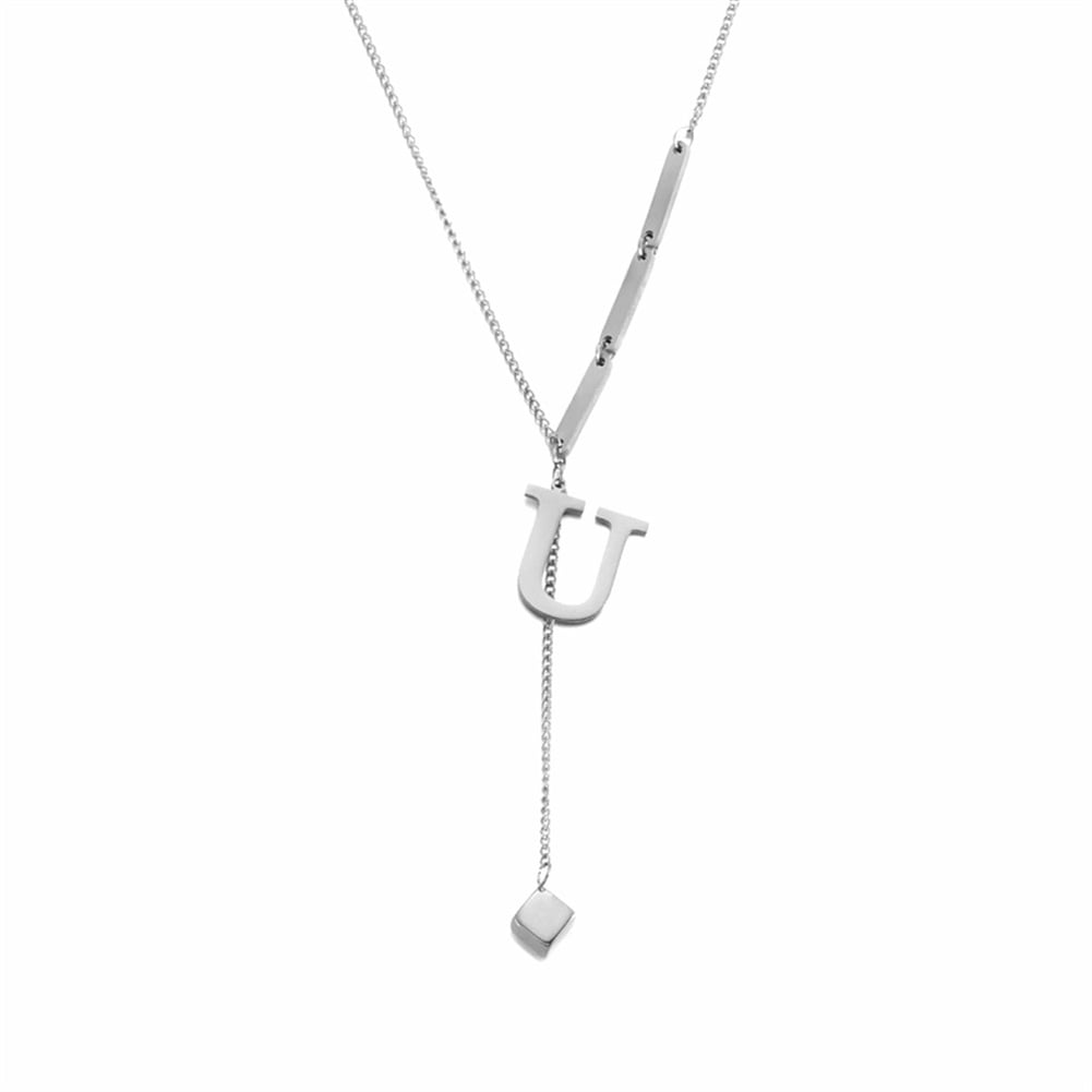 HIJONES Women's Men's Stainless Steel Initial Y Lariat Necklace Dainty ...