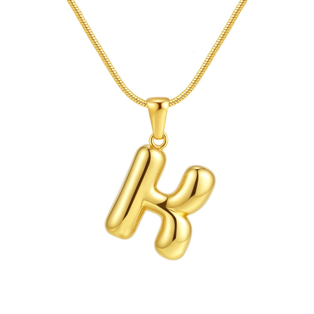 HIJONES Women's Stainless Steel Trendy 26 Initial Alphabet Letter ...