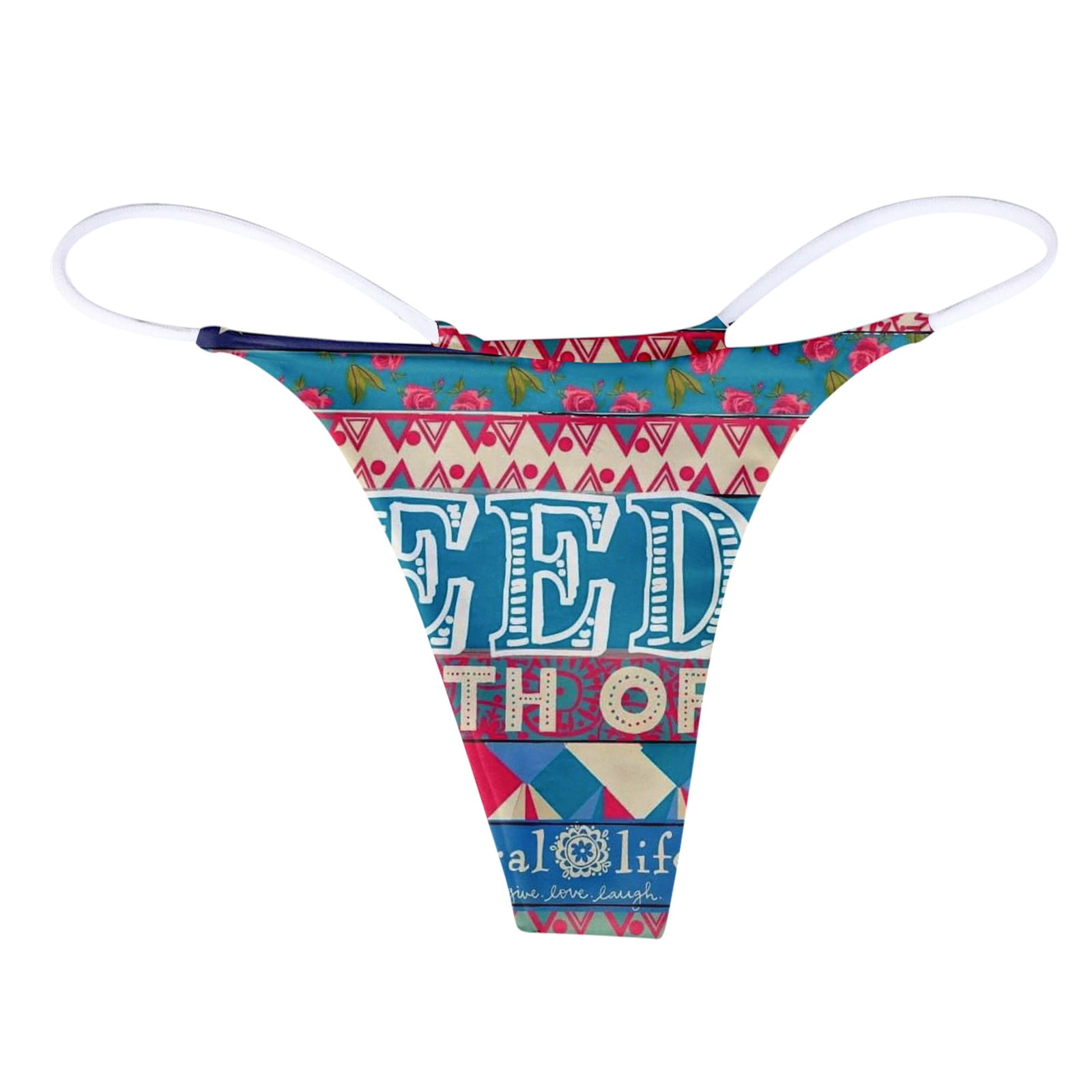 Hik2rmb Womens Low Rise Micro Back G String Thong Panty Underwear American Independence Day