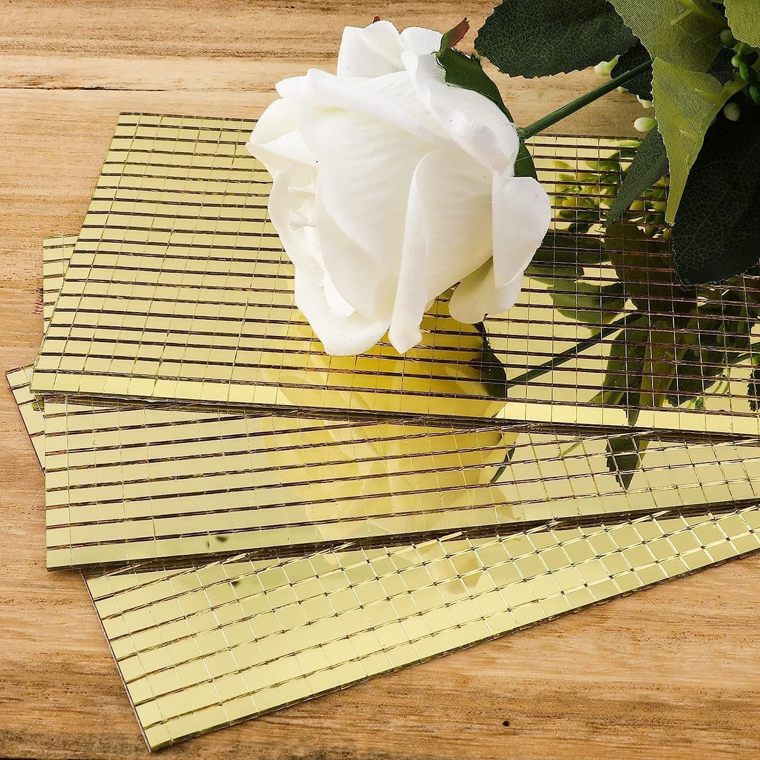 HIKI ZIKI Mirror Mosaic Tiles Sticker3D Self Adhesive Mosaic ...