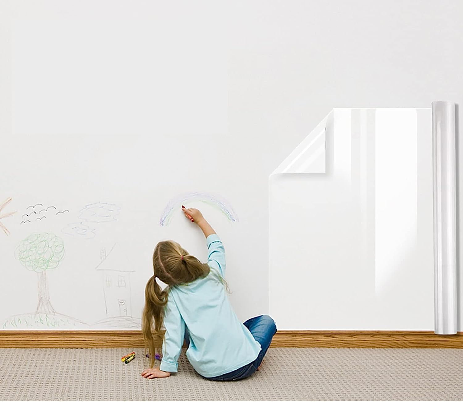 HIKI ZIKI Whiteboard Sticker for Wall Wallpaper Peel and Stick White ...