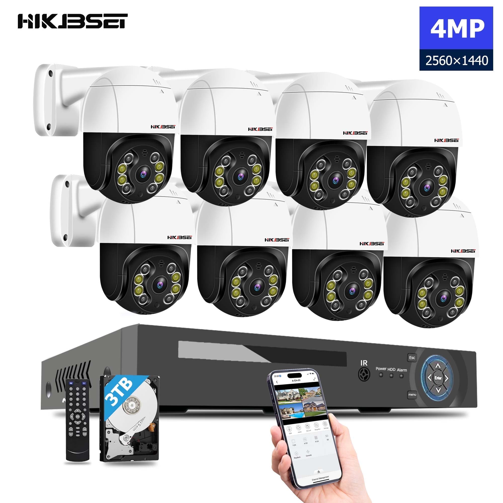 HIKJBSET 8CH 4MP PoE IP Camera POE Security Camera System 4K 8CH NVR ...