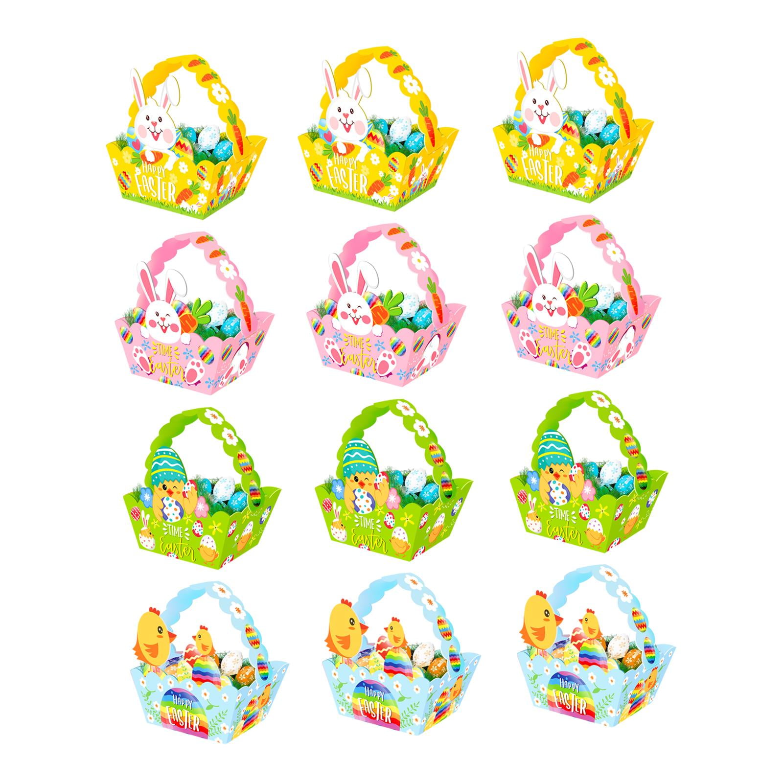 HILABEE 12Pcs Easter Baskets for Kids Easter Bunny Baskets with Handle ...