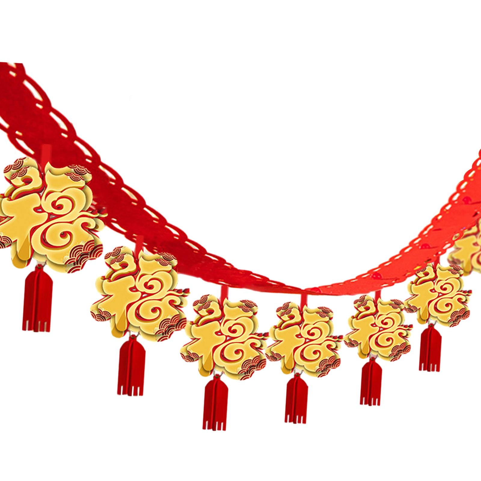 HILABEE 2024 Chinese Dragon Year 3 Meters Hanging Garland Felt Material ...
