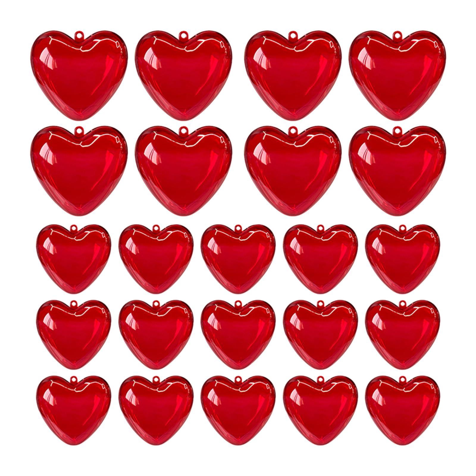 HILABEE 23 Pieces Clear Heart Shaped Fillable Balls Hanging Ornaments ...
