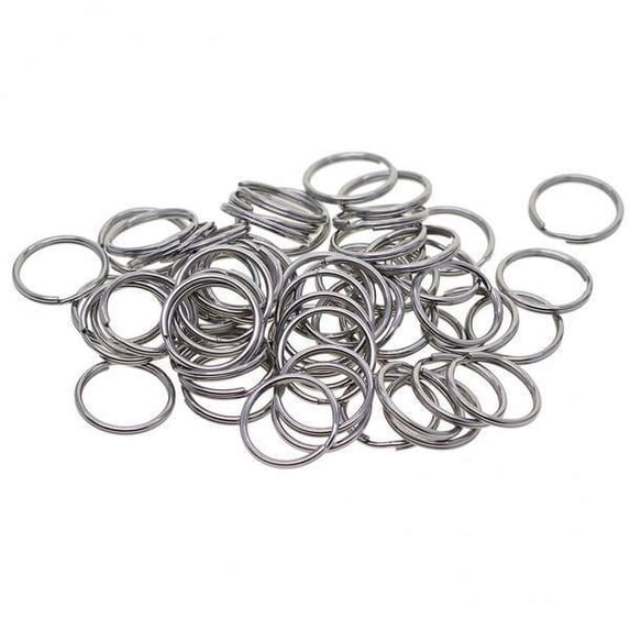 HILABEE 2x Key /Key Chain, 100 /5 Inches 15mm Split Round Metal Silver ...
