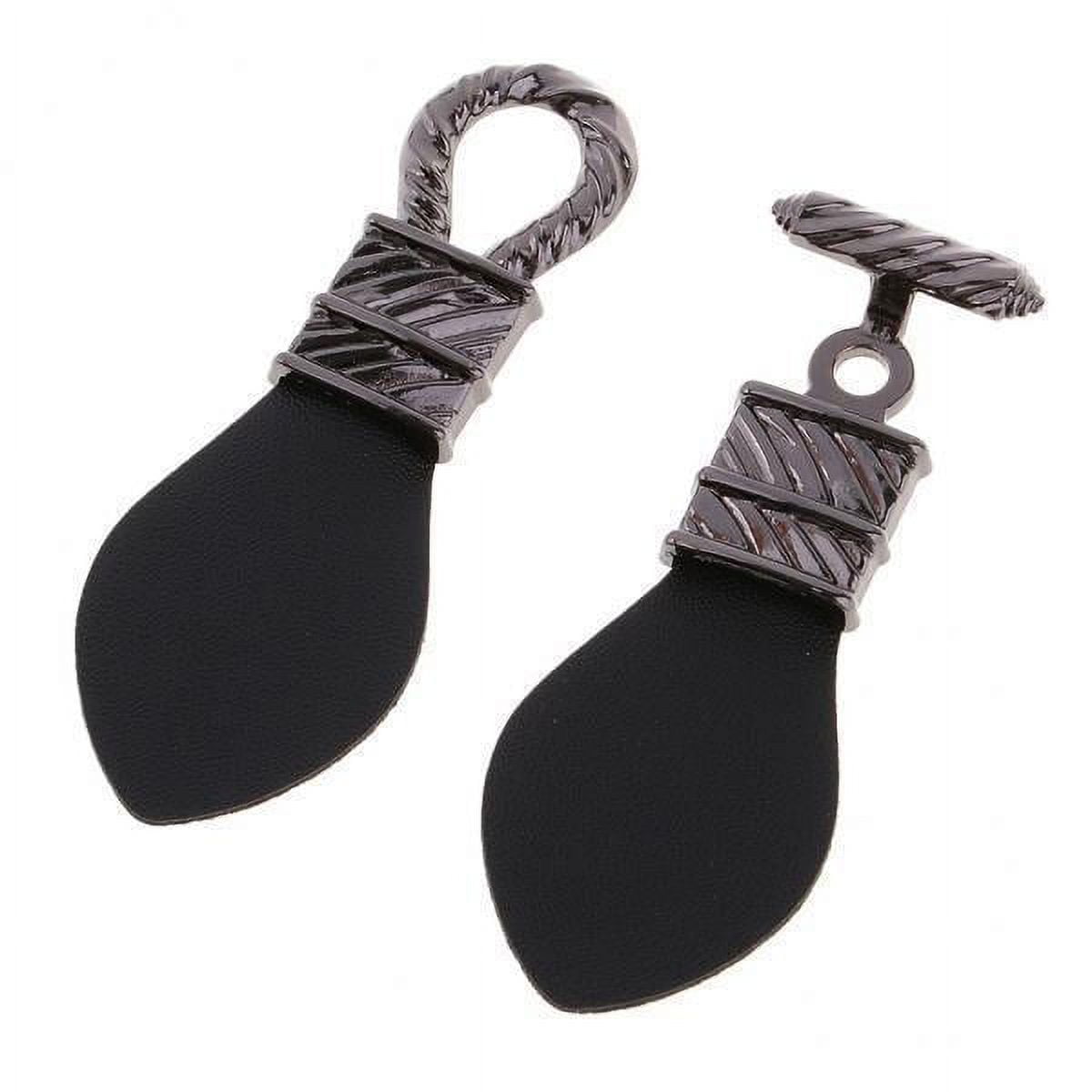 HILABEE 4x1 Pair PU Leather Toggle Buttons with Metal Hook Coat ...