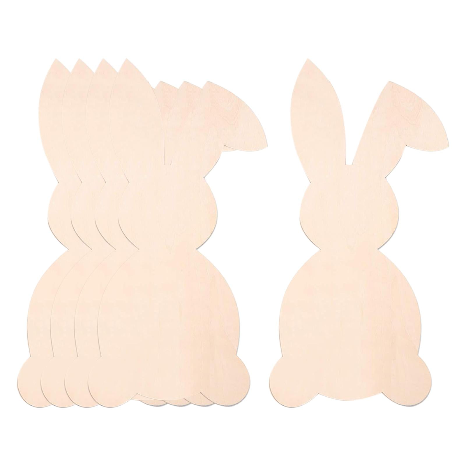HILABEE 5Pcs Easter Wooden Bunny Cutouts Wood Pieces to Paint Blank 11. ...