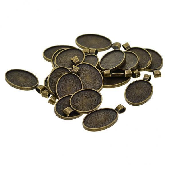 HILABEE 5x20 Pcs Alloy Jewelry Making Cabochon Base Setting Charm ...