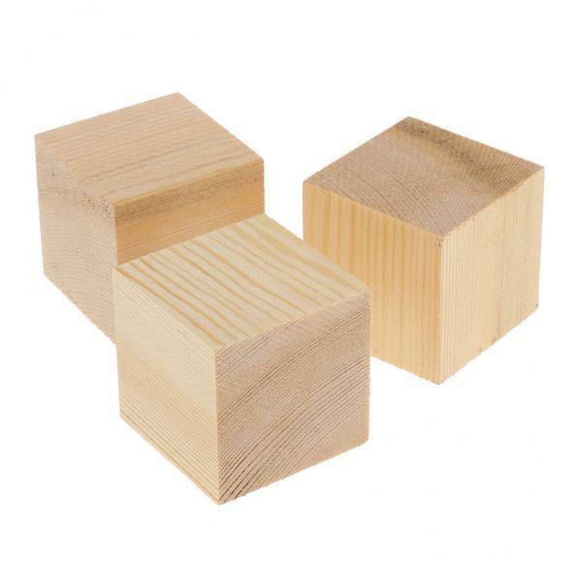 HILABEE 6xWood Cube Blocks Puzzle Unfinished Wooden Pieces for Crafts ...
