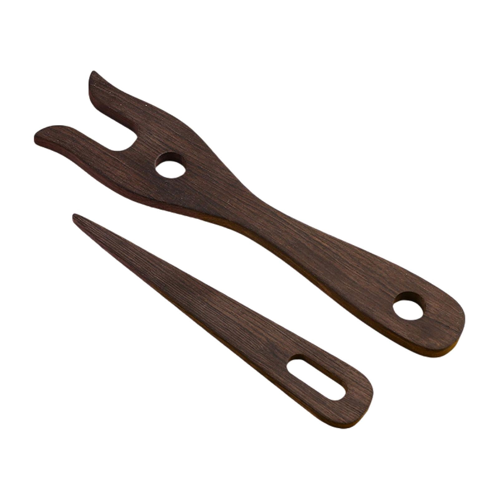 HILABEE Wooden Knitting Fork Weaving Tools Easy to Use Knitted Craft ...