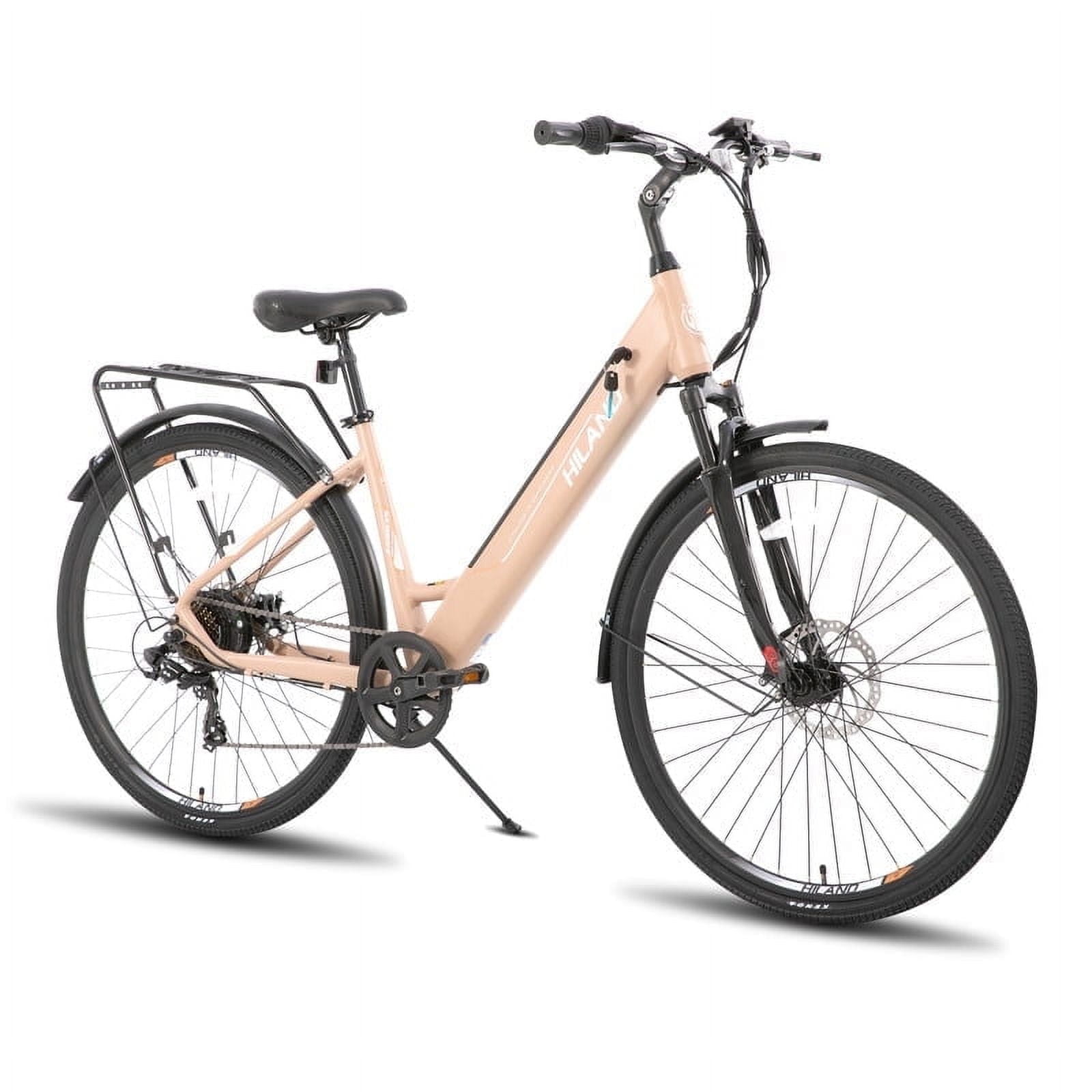 Hiland 350W Electric Bike for Men Women, 700C Step-Through Commuter Ebike, 36V Removable Battery ...