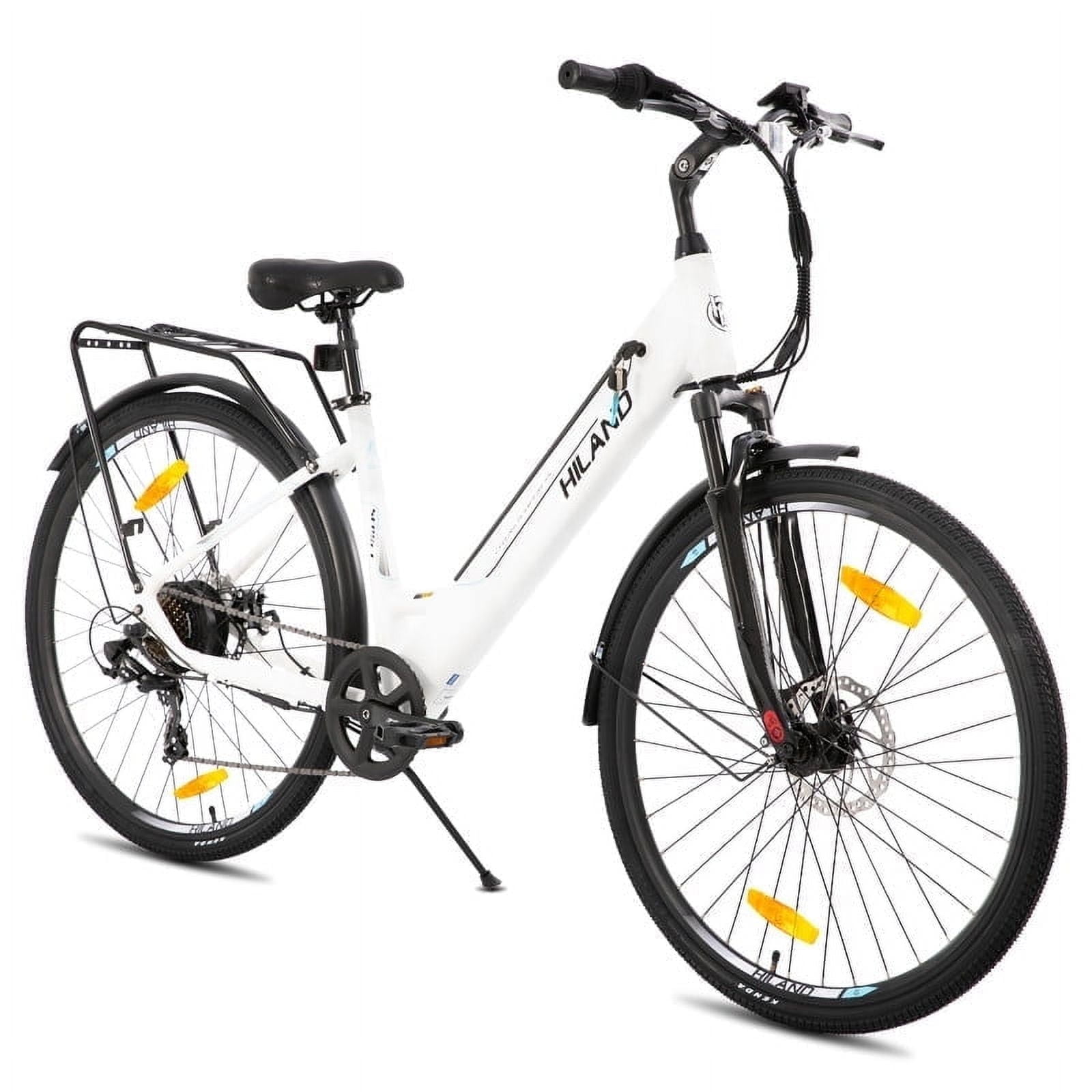 Hiland 350W Electric Bike for Men Women, 700C Step-Through Commuter Ebike, 36V Removable Battery ...