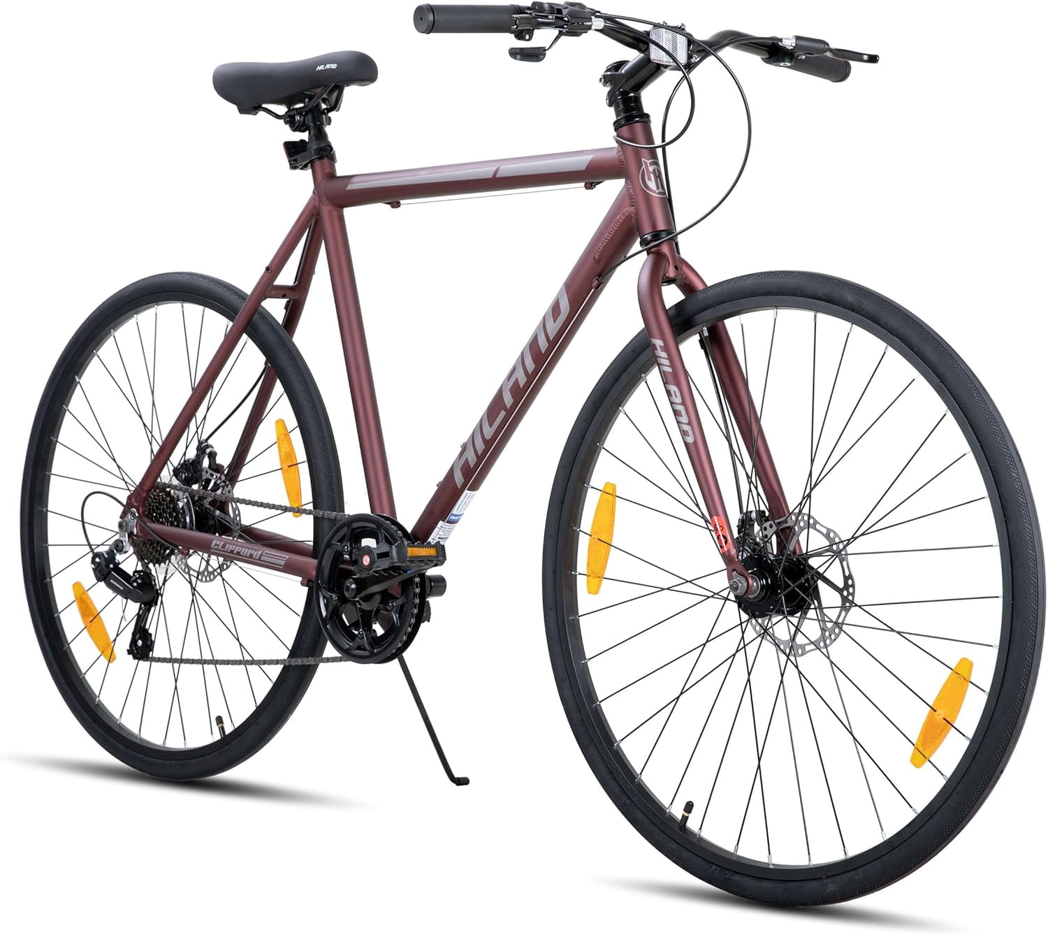 HILAND 700C Road Hybrid Bike, 7 speeds Bikes Urban City Commuter ...