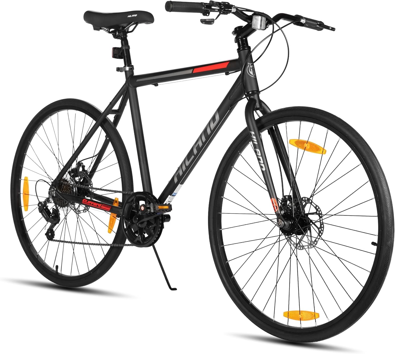 HILAND 700C Road Hybrid Bike, 7 speeds Bikes Urban City Commuter ...