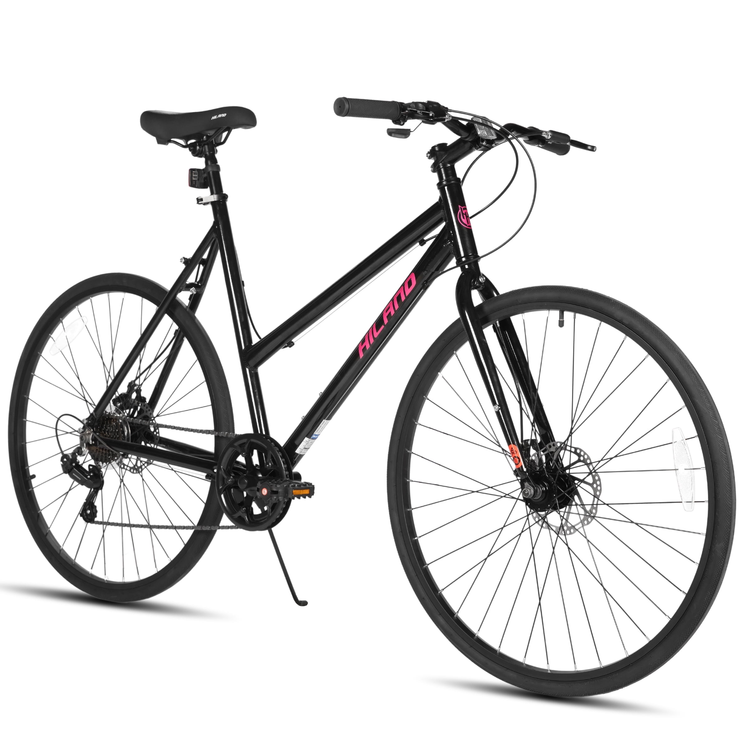 HILAND Unisex Commuter Road Bike 7-Speed Shimano, Mechanical Disc ...