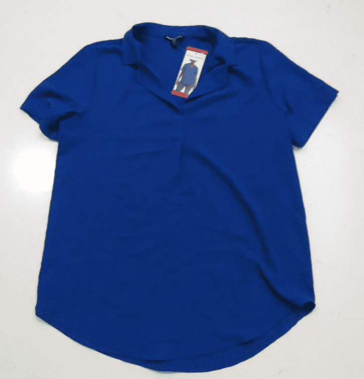 HILARY RADLEY Women's Split Neck Collared Shirt (Blue, Small) - Walmart.com
