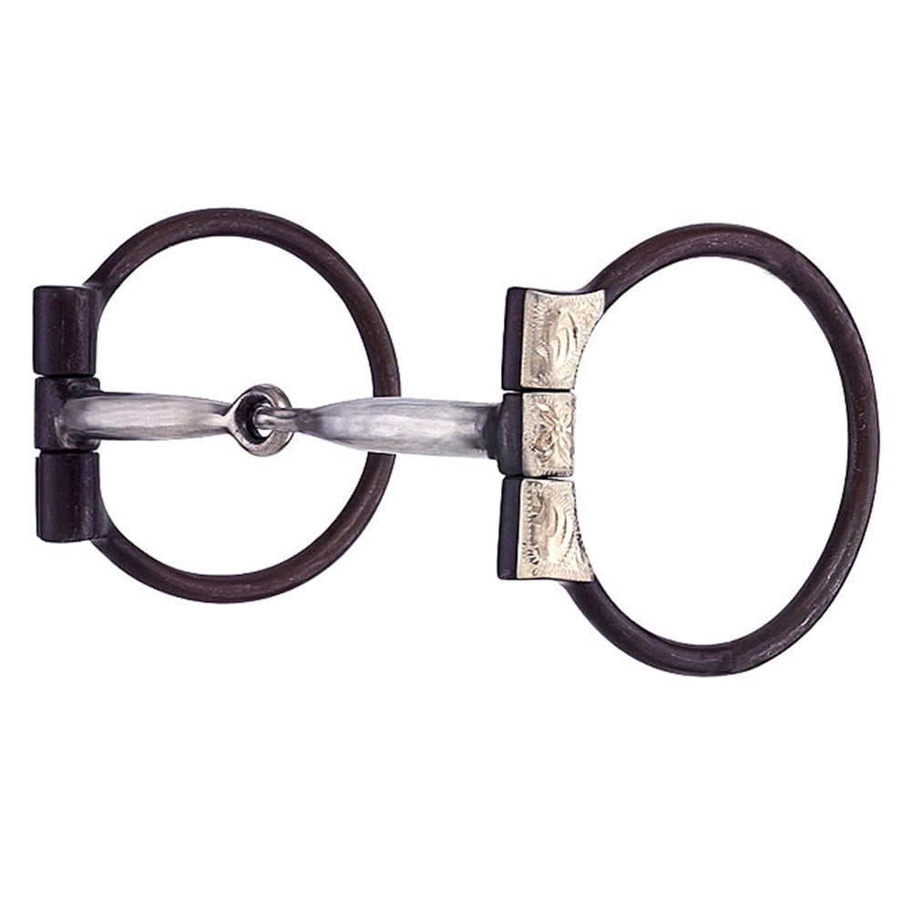 HILASON Antique Brown Dee Bit 5 In Snaffle Mouth German Silver Engrave ...