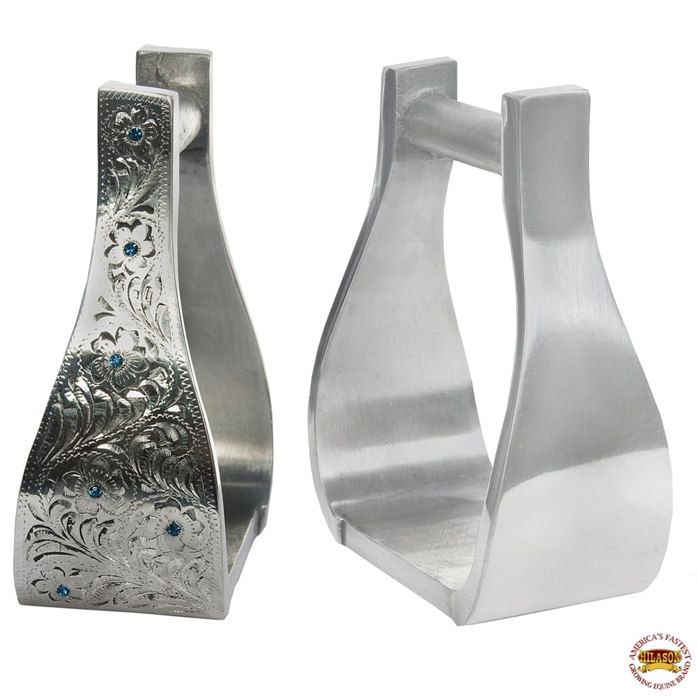 HILASON Horse Western Saddle Engraved Metal Roper Stirrups | Riding ...