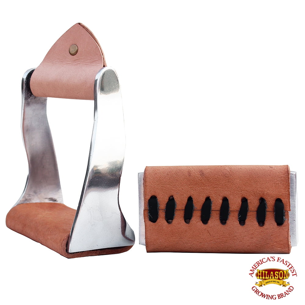 HILASON Horse Western Wisted Aluminum Stirrups with Leather Tack ...