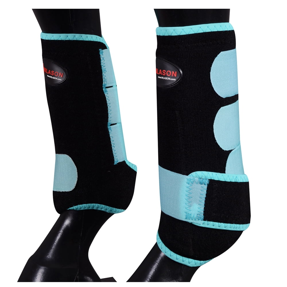 HILASON Horse Front Leg Neoprene Shock Absorbing Sport Boot Black ...