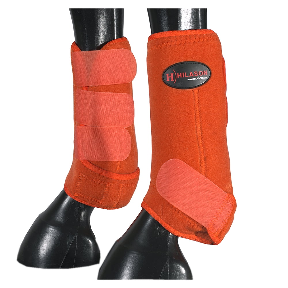 HILASON Horse Front Leg Neoprene Shock Absorbing Sport Boot Orange ...
