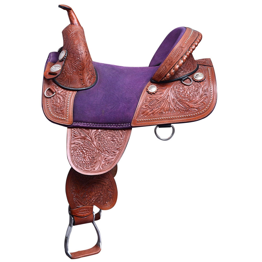 HILASON Western American Leather Trail Barrel Racing Horse Saddle ...