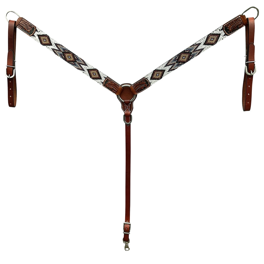 Hilason Western Horse Leaf hand Carved American Leather Breast Collar ...