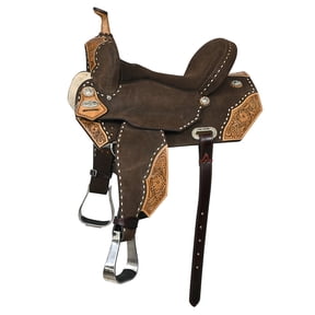 Hilason Western Horse Flex Tree Barrel Trail In Suede Leather Saddle ...