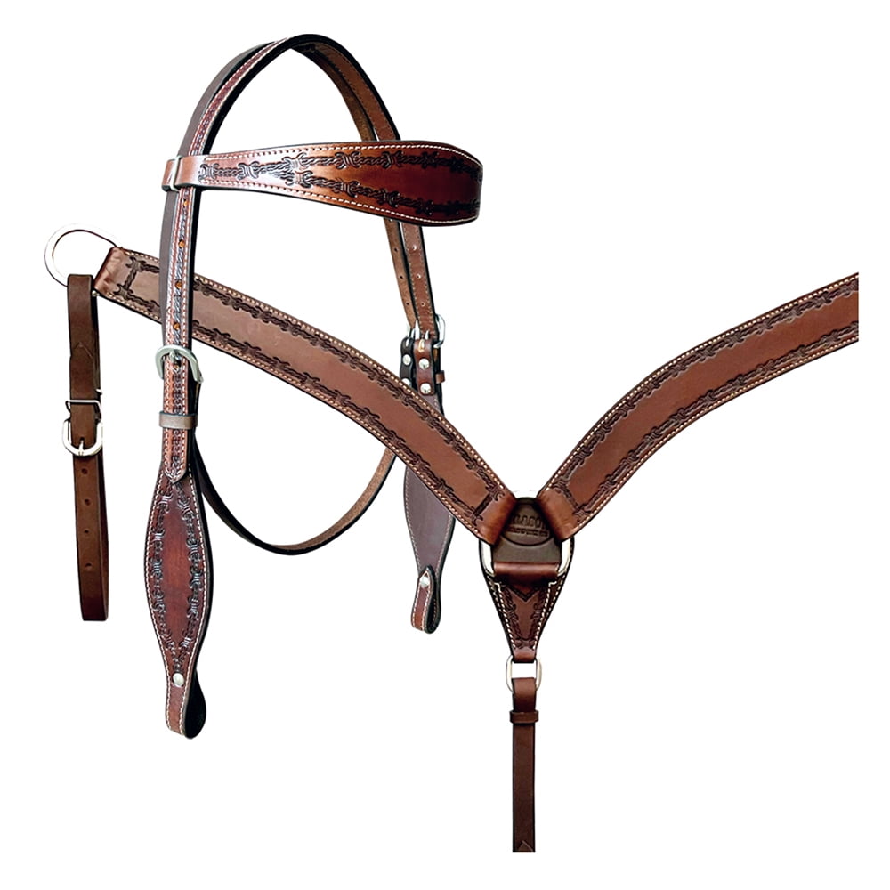HILASON Western Horse Headstall Breast Collar Set Tack Genuine American ...