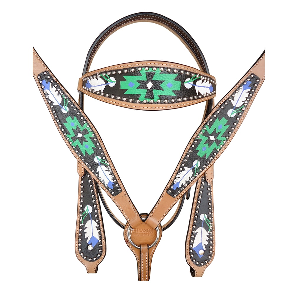 HILASON Western Horse Leather Headstall and Breast Collar Tack Set ...
