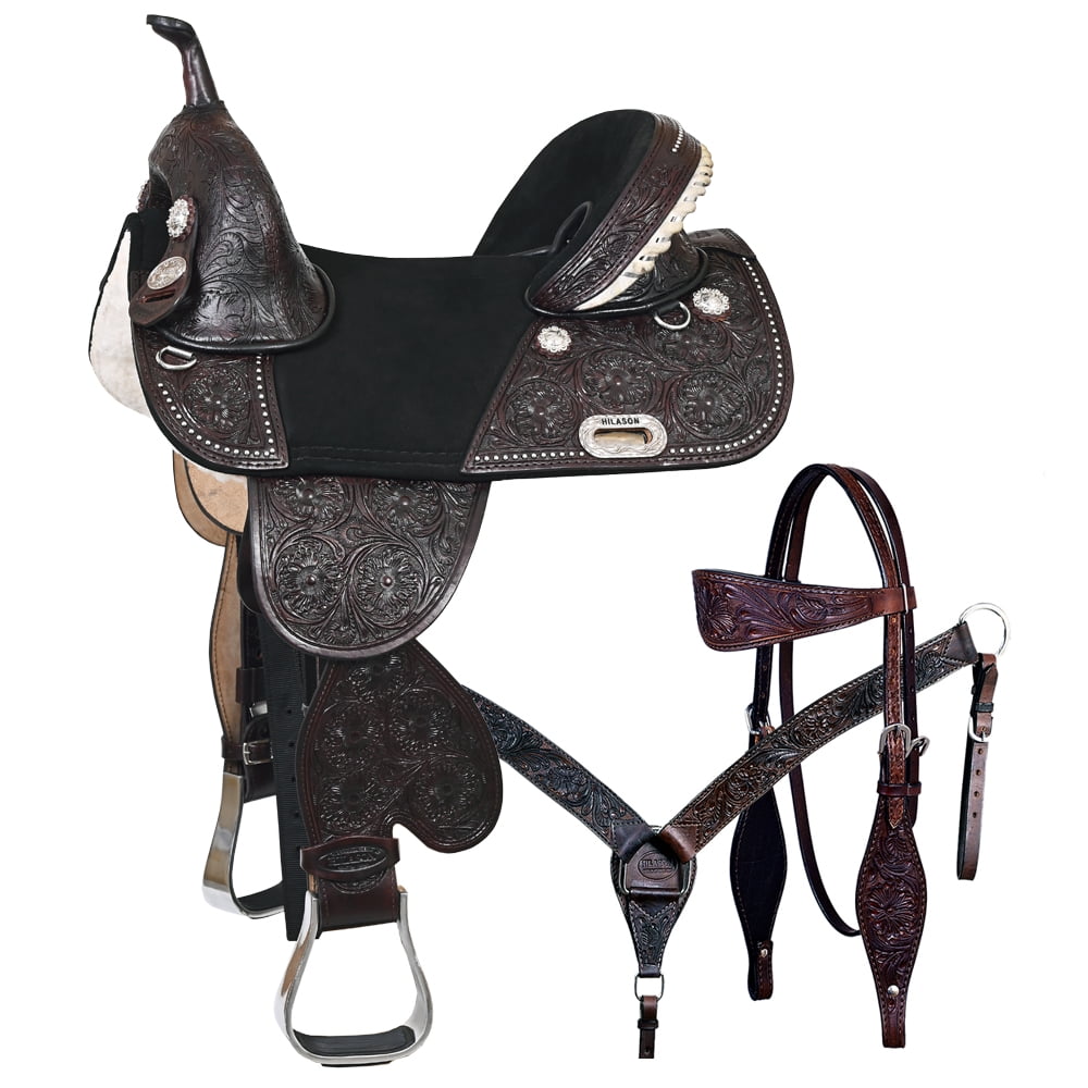 HILASON Western Horse Saddle Treeless American Leather Barrel | Horse ...