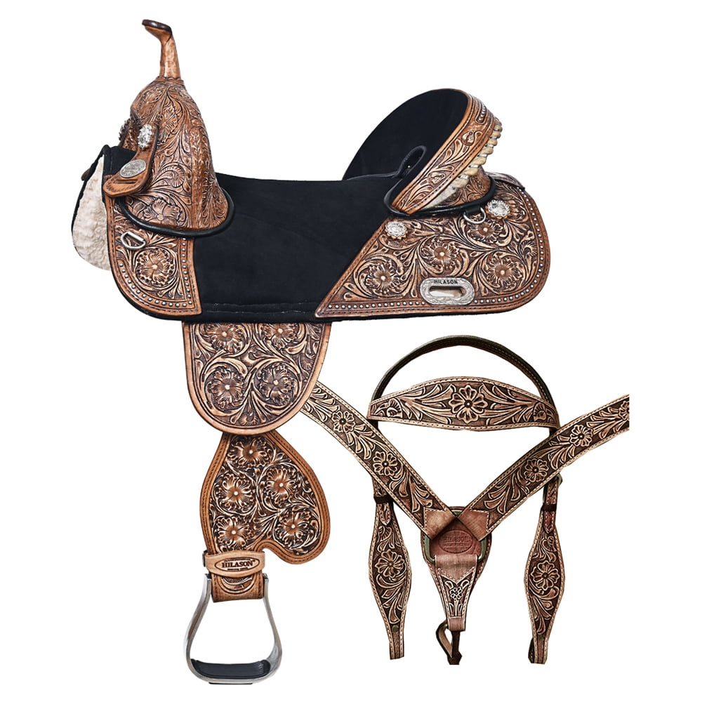 HILASON Western Horse Saddle Treeless American Leather Barrel Racing ...