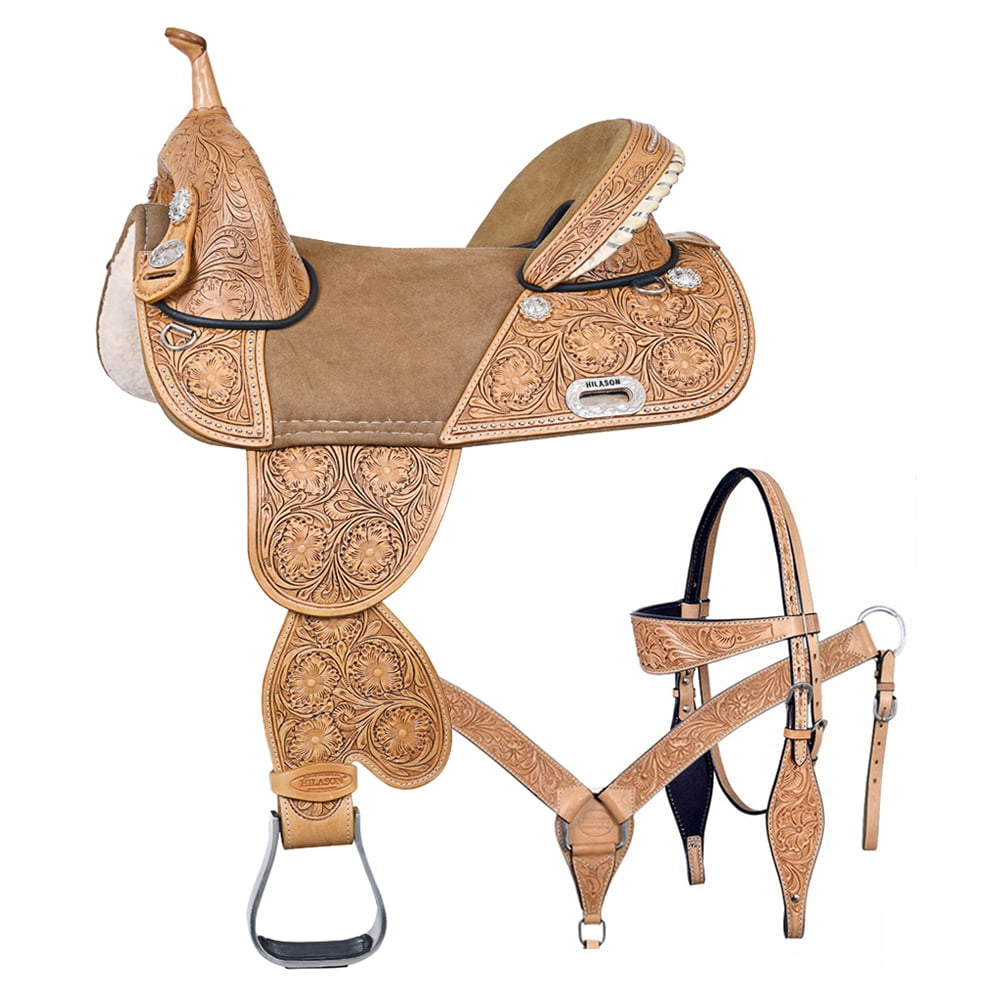 HILASON Western Horse Treeless Trail Barrel Saddle American Leather ...