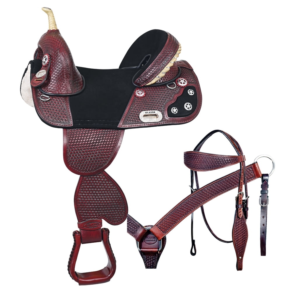 HILASON Western Horse Saddle Treeless American Leather Trail Barrel Tack | Horse Saddle ...