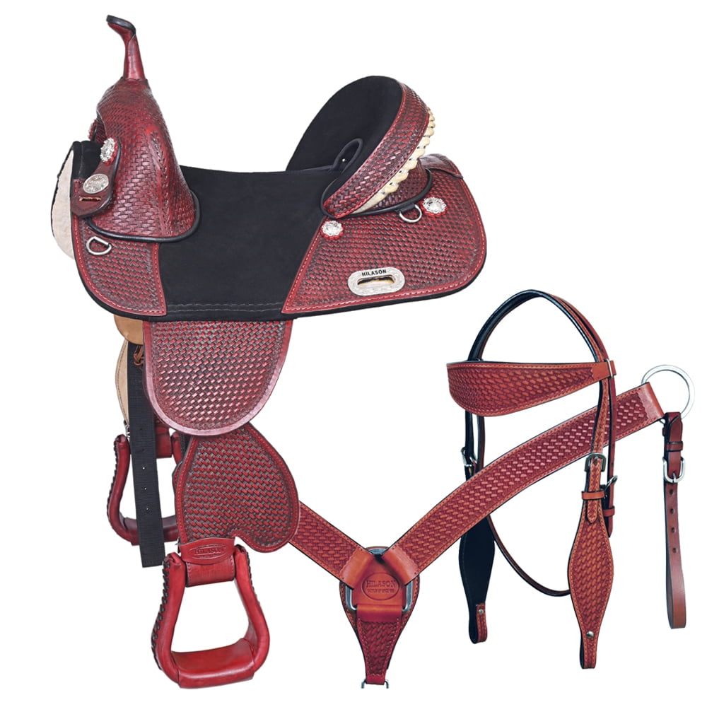 HILASON Western Horse Saddle Treeless American Leather Trail Barrel ...