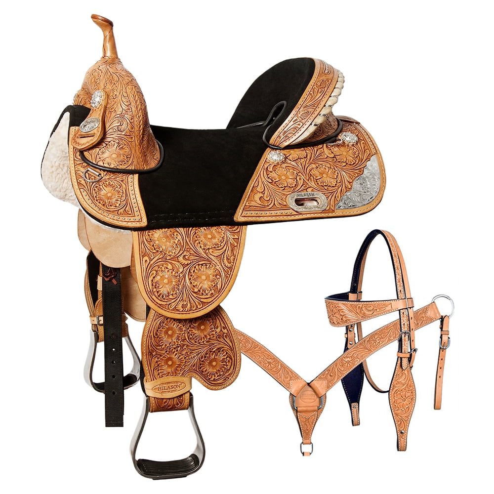 HILASON Western Horse Saddle Treeless American Leather Trail Barrel ...