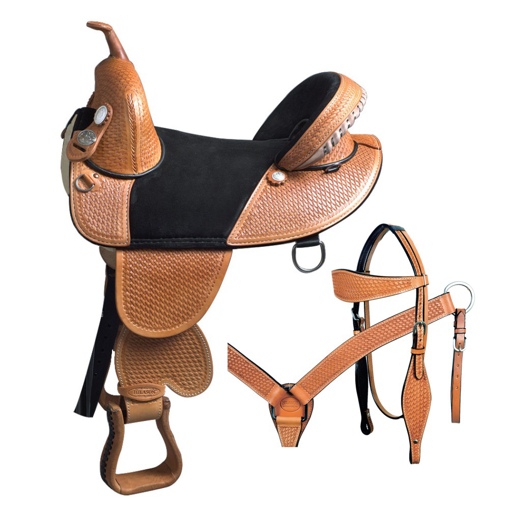 HILASON Western Horse Saddle Treeless American Leather Trail Barrel ...