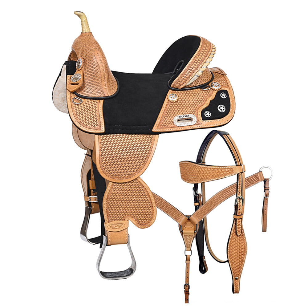 HILASON Western Horse Saddle Treeless American Leather Trail Barrel ...