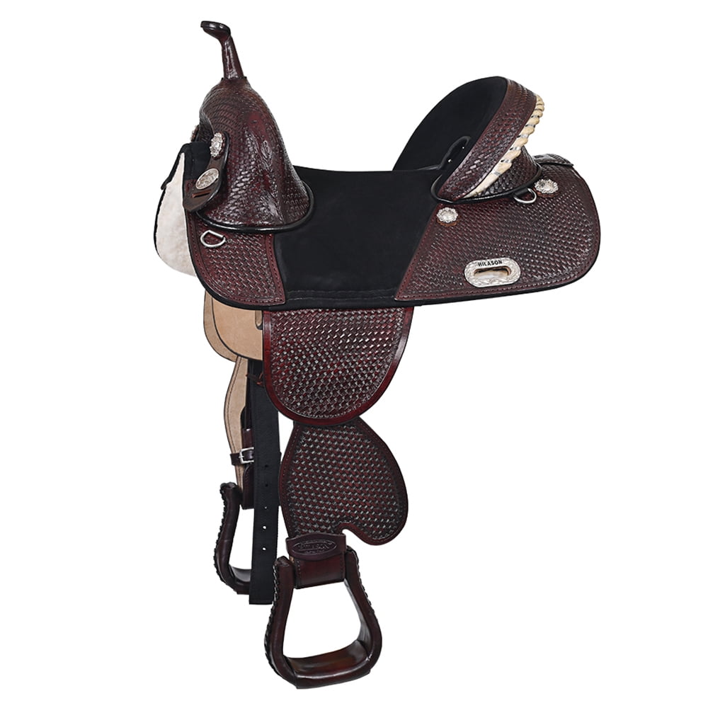 HILASON Western Horse Saddle Treeless Trail Genuine American Leather ...