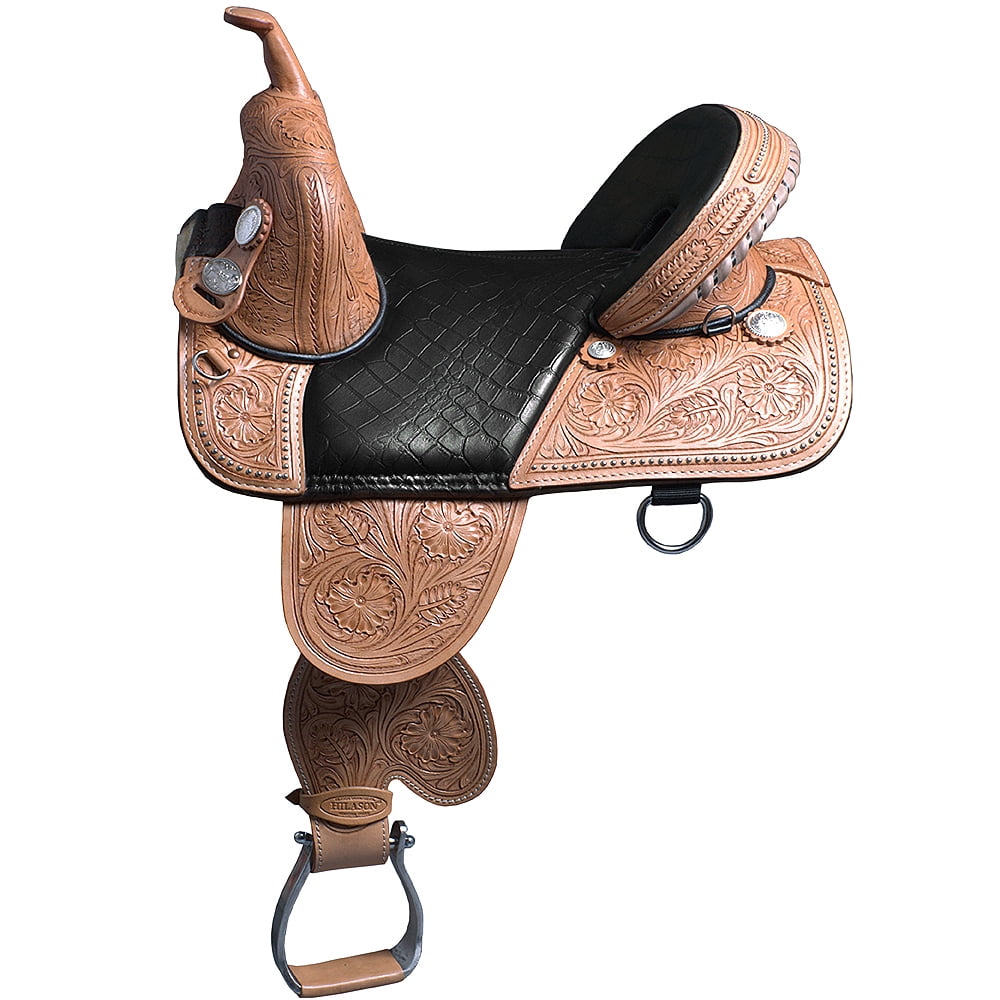 HILASON Western Horse Treeless Trail Barrel Racing American Leather ...