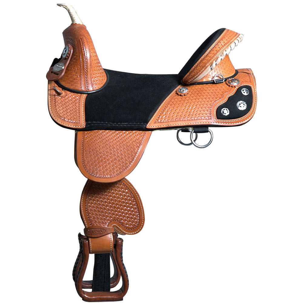 HILASON Western Horse Treeless Trail Barrel Saddle American Leather ...